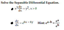 Solved Solve the Separable Differential Equation. | Chegg.com
