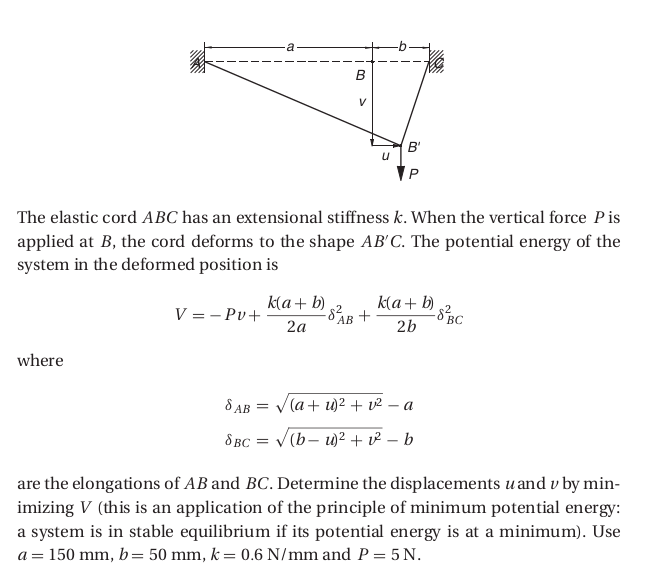 a VAN - B B V B ТР The elastic cord ABC has an | Chegg.com