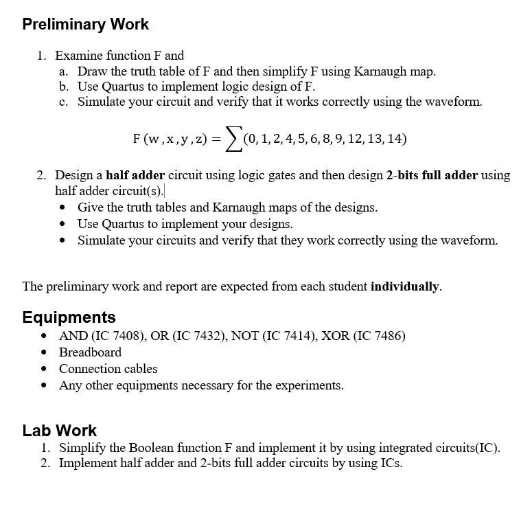 Solved Preliminary Work 1. Examine function F and a. Draw | Chegg.com