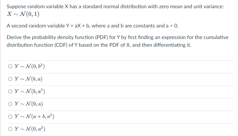 Solved Suppose random variable X has a standard normal | Chegg.com