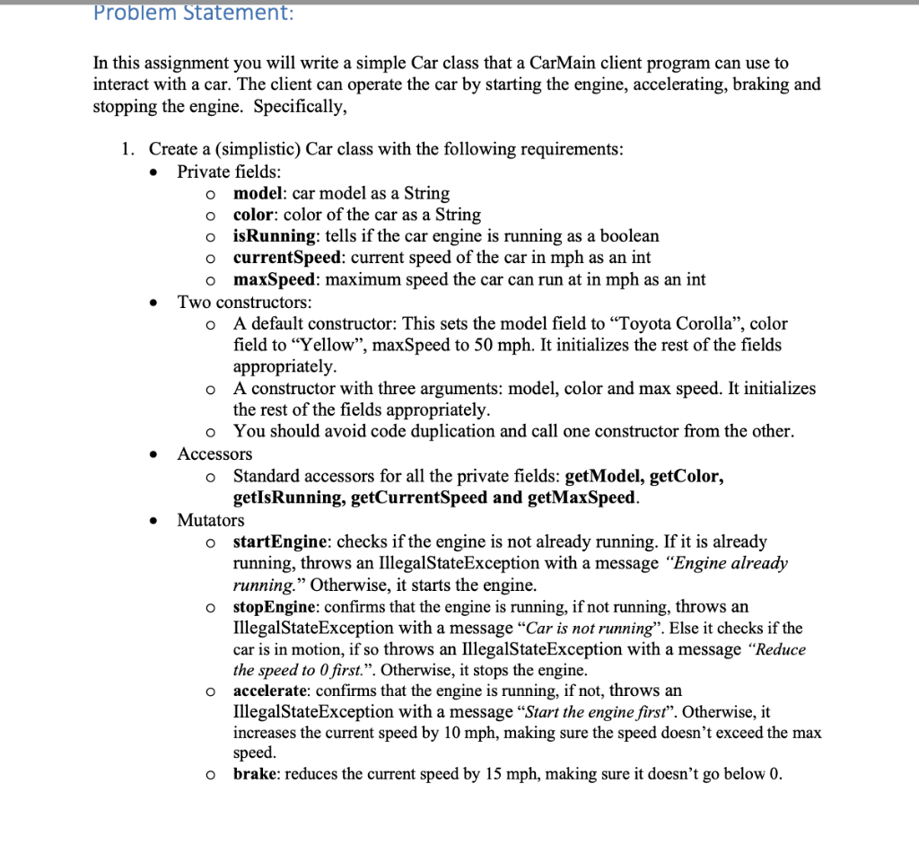 Solved Problem Statement: In this assignment you will write | Chegg.com