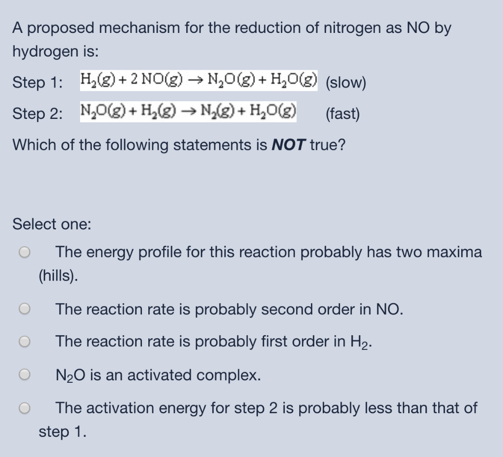 Solved A proposed mechanism for the reduction of nitrogen as | Chegg.com