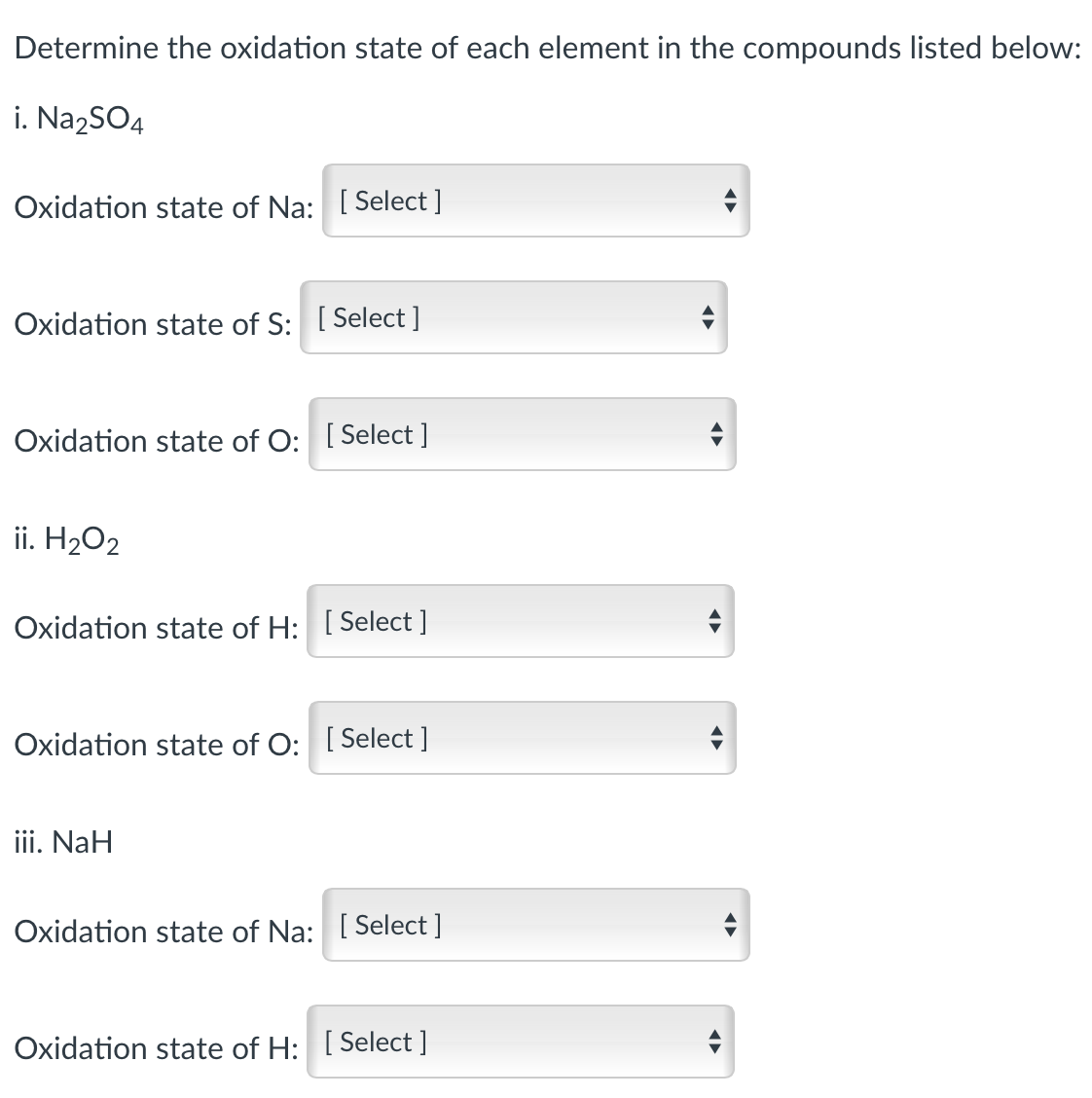 Solved Determine the oxidation state | Chegg.com