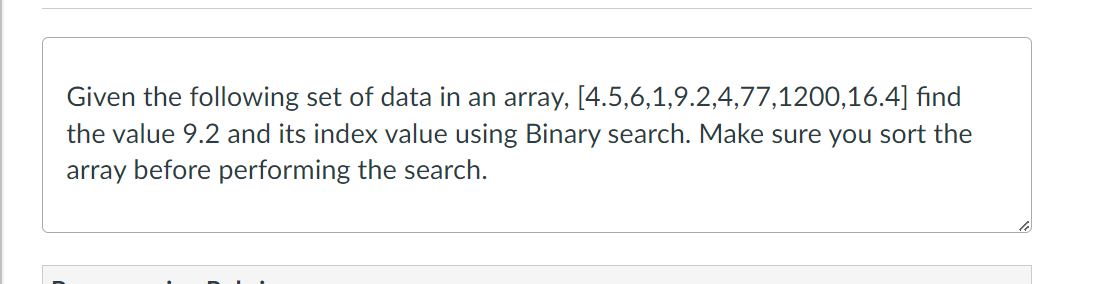 Solved Given the following set of data in an array, | Chegg.com