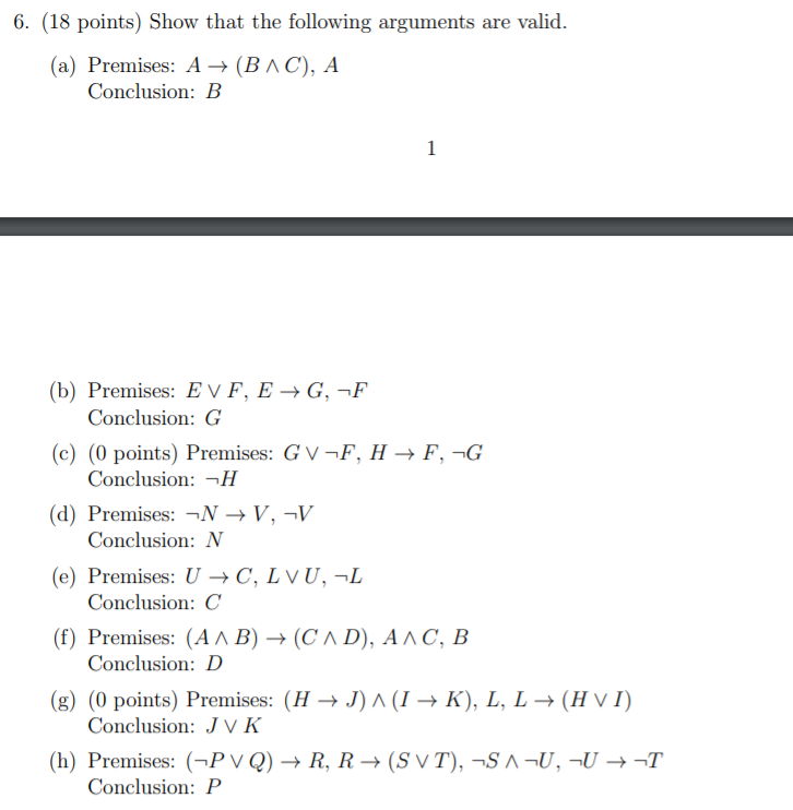 Solved 6. (18 points) Show that the following arguments are | Chegg.com