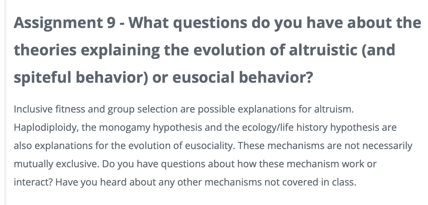 Solved Assignment 9 - ﻿What questions do you have about the | Chegg.com