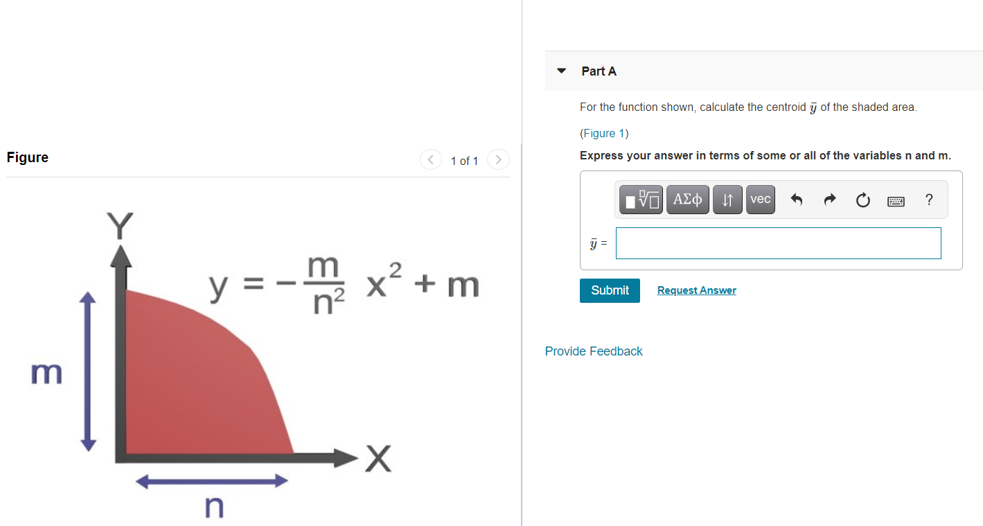 Solved Part A For the function shown, calculate the centroid | Chegg.com
