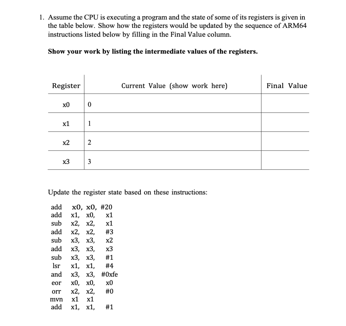 Solved Assume the CPU is executing a program and the state | Chegg.com