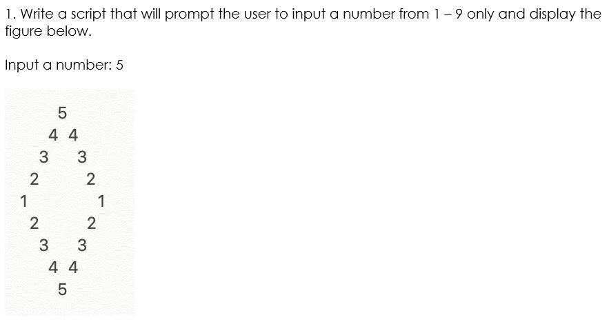 Solved 1. Write a script that will prompt the user to input | Chegg.com