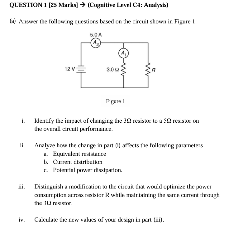 Solved QUESTION 1 [25 ﻿Marks] → (Cognitive ﻿Level C4: | Chegg.com