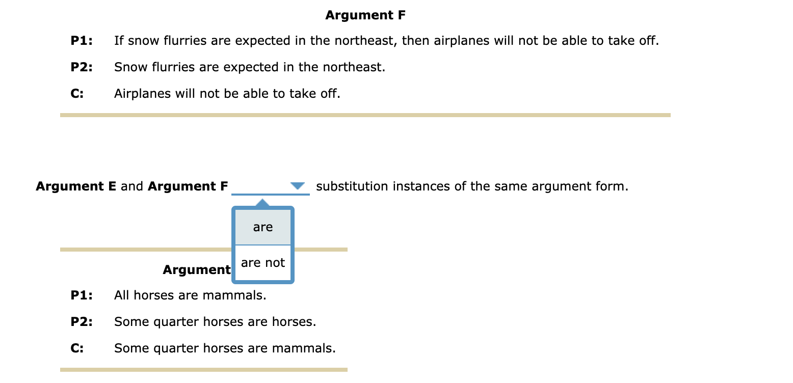 Solved 3. Recognizing Argument Forms and Substitution | Chegg.com