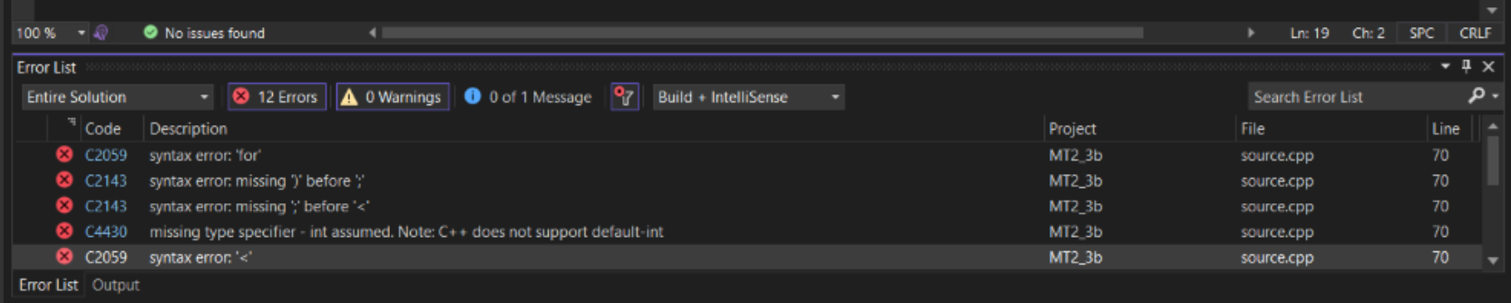 Solved I'm getting errors in my C++ program shown below. Can | Chegg.com