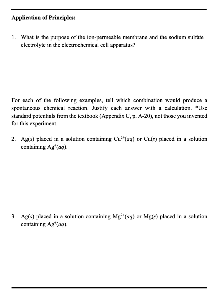 Solved Application of Principles: 1. What is the purpose of | Chegg.com