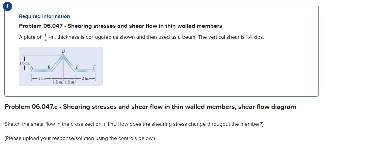 Solved Required information Problem 06.047 - Shearing | Chegg.com