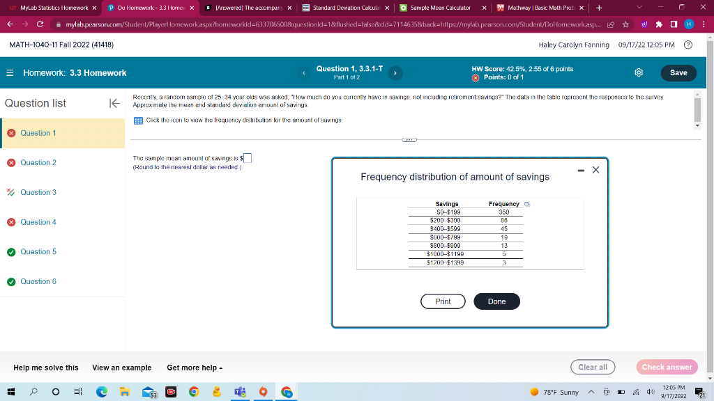 Solved Approximale the mean and standard deviation amount of | Chegg.com