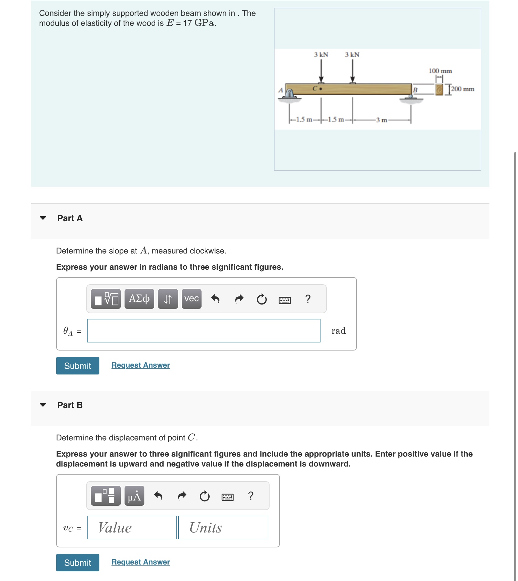Solved Consider the simply supported wooden beam shown in . | Chegg.com