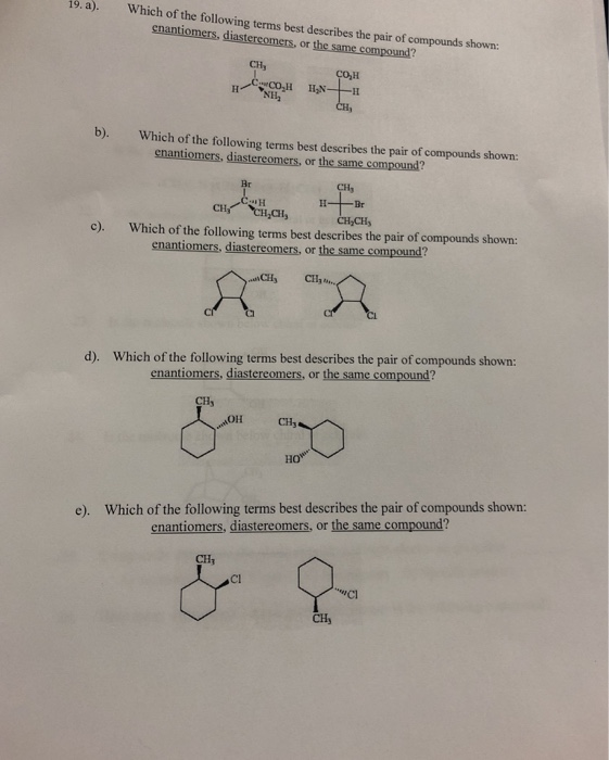 Solved 19. a). Which of the following terms best describes | Chegg.com