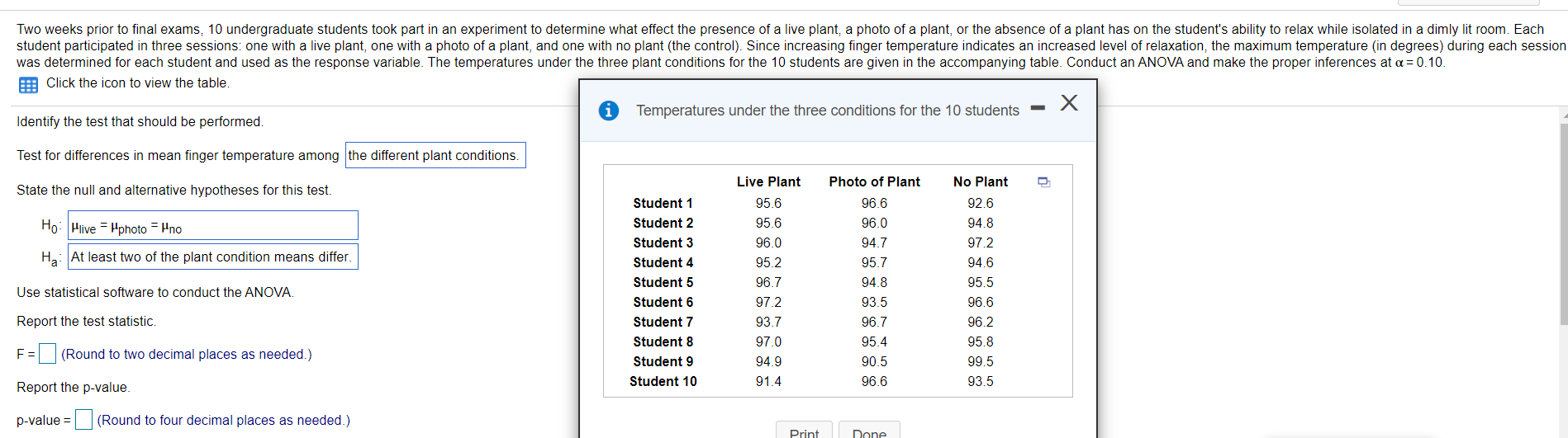 Solved Two weeks prior to final exams, 10 undergraduate | Chegg.com