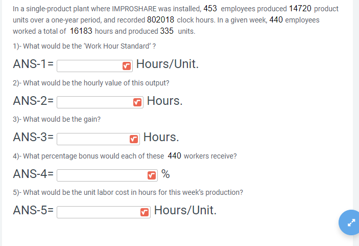 Solved In a single-product plant where IMPROSHARE was | Chegg.com