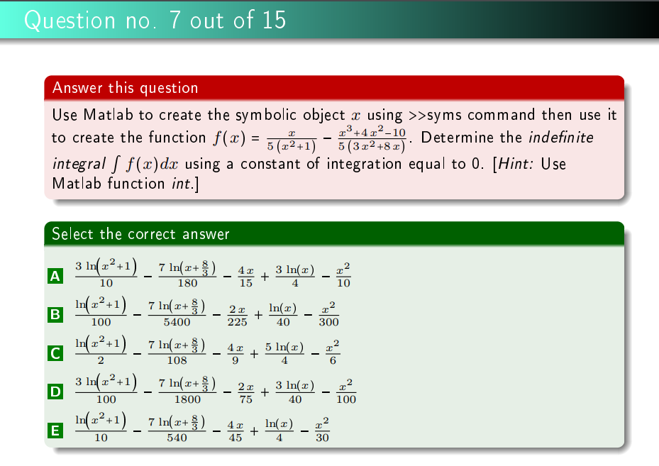 Solved Question no. 1 out of 15 Answer this question Use | Chegg.com