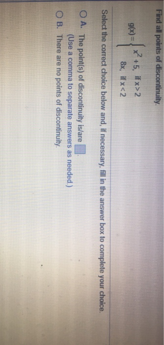Solved Is the function given below continuous at x-6? Why or | Chegg.com