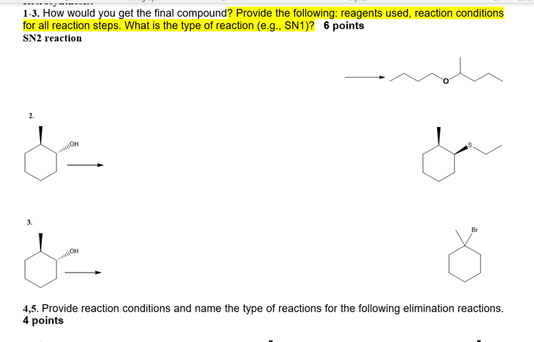Solved 1-3. How would you get the final compound? Provide | Chegg.com