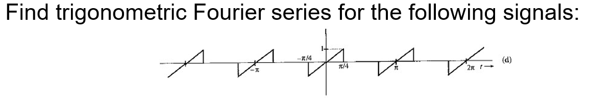 Solved Find trigonometric Fourier series for the following | Chegg.com
