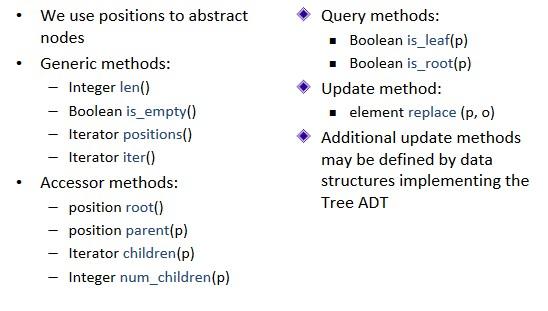 The Binary Tree ADT extends the Tree ADT, i.e., it | Chegg.com