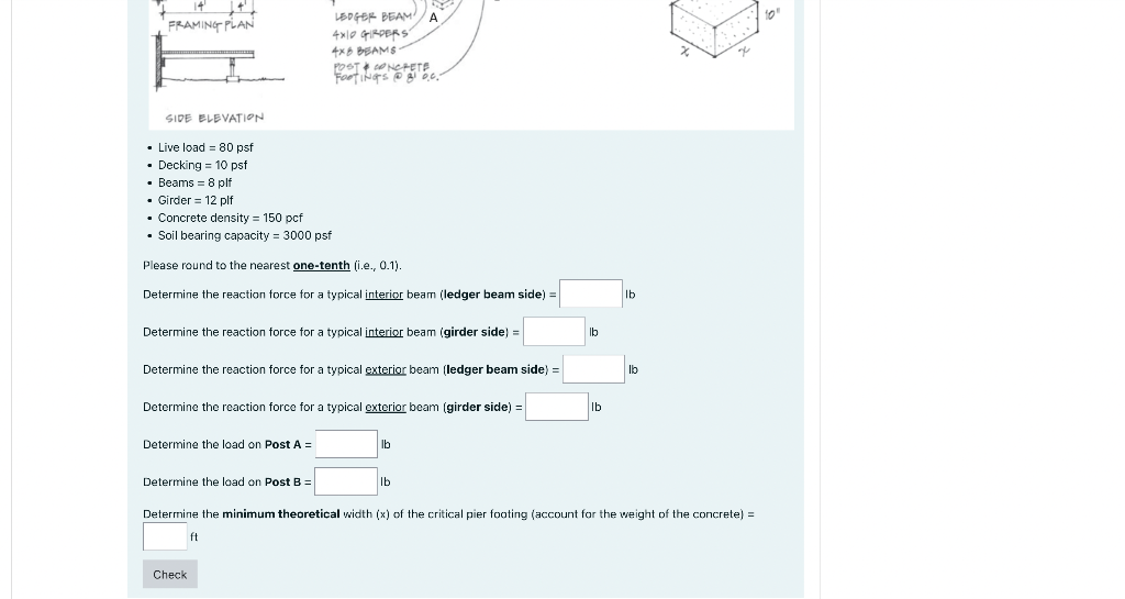 Solved - Live load =80 psf - Decking =10psf - Beams =8 plf - | Chegg.com