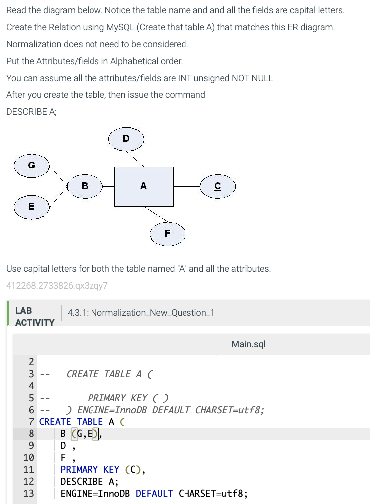 Solved Read the diagram below. Notice the table name and and | Chegg.com
