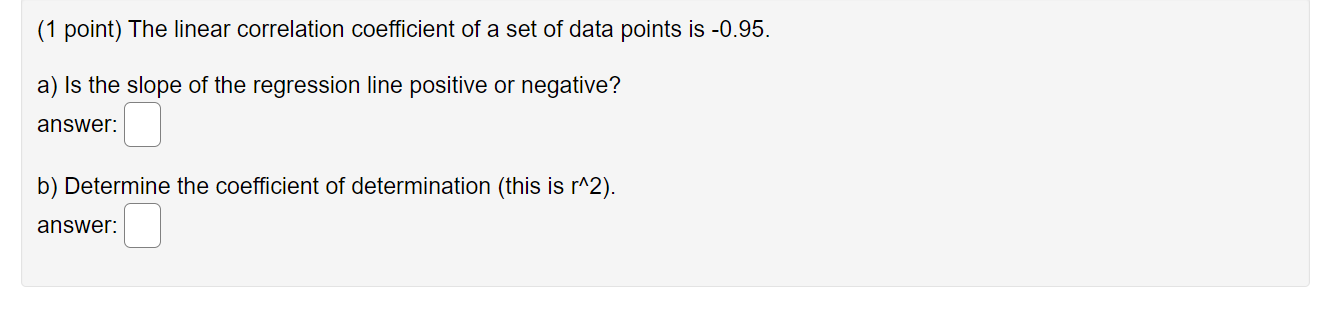 Solved (1 point) Consider the following small data set. Find | Chegg.com