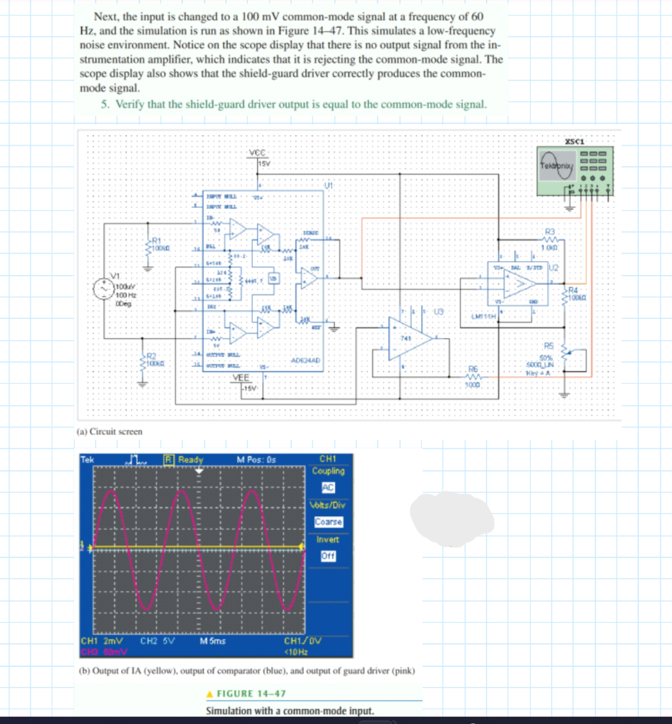 Next, the input is changed to a 100mV common-mode | Chegg.com