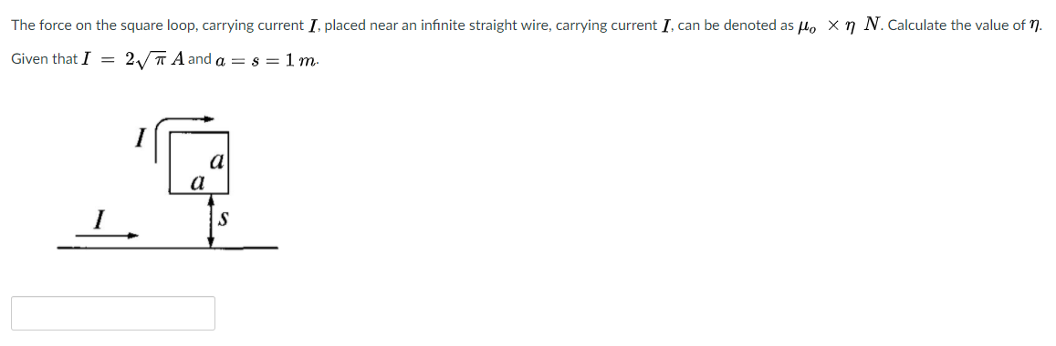 Solved The force on the square loop, carrying current I | Chegg.com