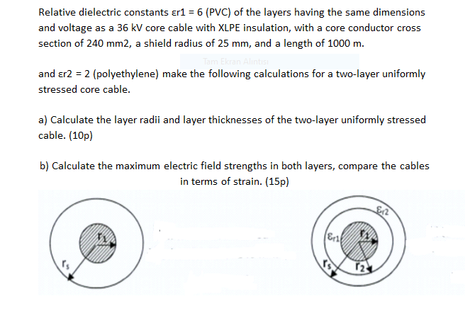 Solved Relative dielectric constants er1 = 6 (PVC) of the | Chegg.com