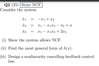 Solved Q2 (25) ﻿State NCF.Consider the | Chegg.com