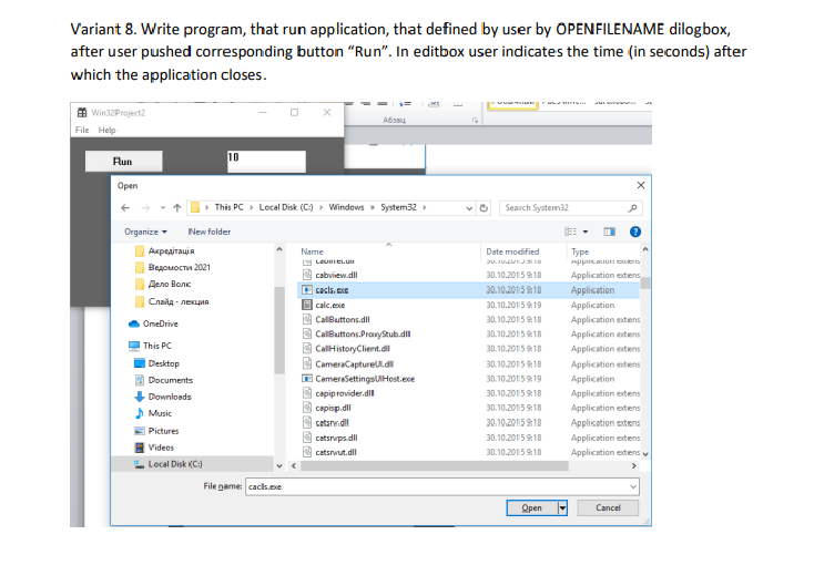 Solved Variant 8. Write program, that run application, that | Chegg.com