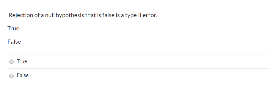 Solved Rejection of a null hypothesis that is false is a | Chegg.com