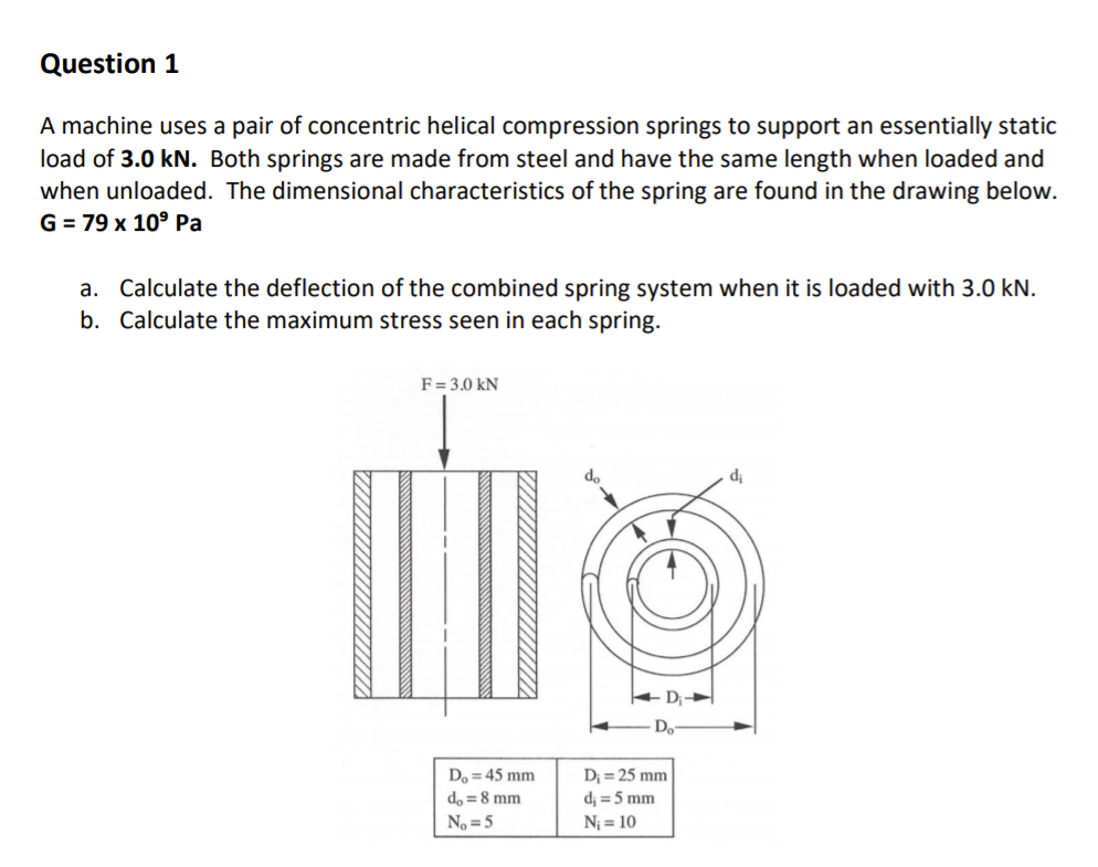 Solved Question 1 A machine uses a pair of concentric | Chegg.com