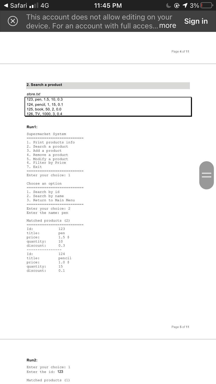 Solved ICS 104 - Lab Project Supermarket System A. | Chegg.com