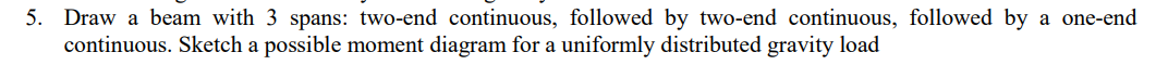 Solved 5. Draw a beam with 3 spans: two-end continuous, | Chegg.com