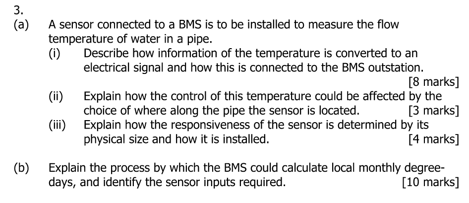 Solved 3. (a) A sensor connected to a BMS is to be installed | Chegg.com