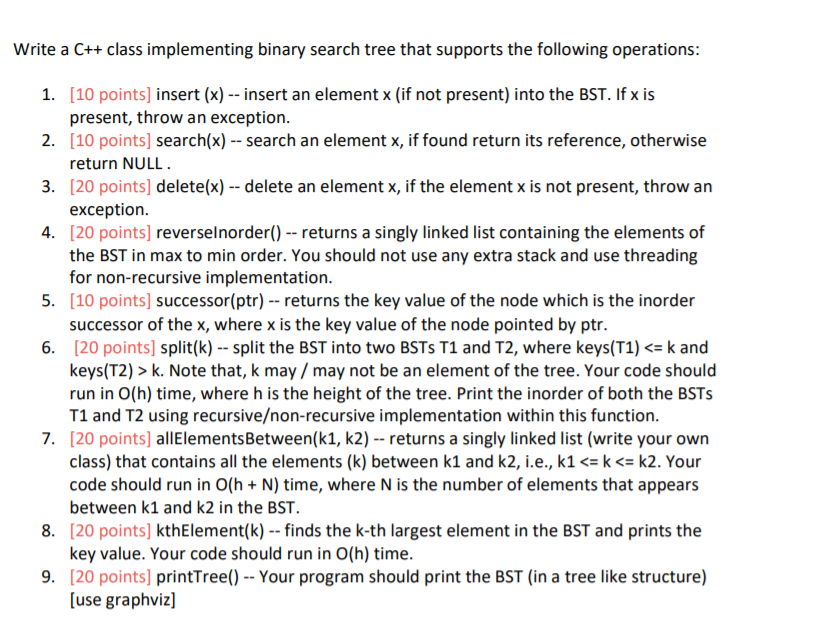 Solved AVOID PLAGIARISM : Threaded Binary Search Tree. It as | Chegg.com