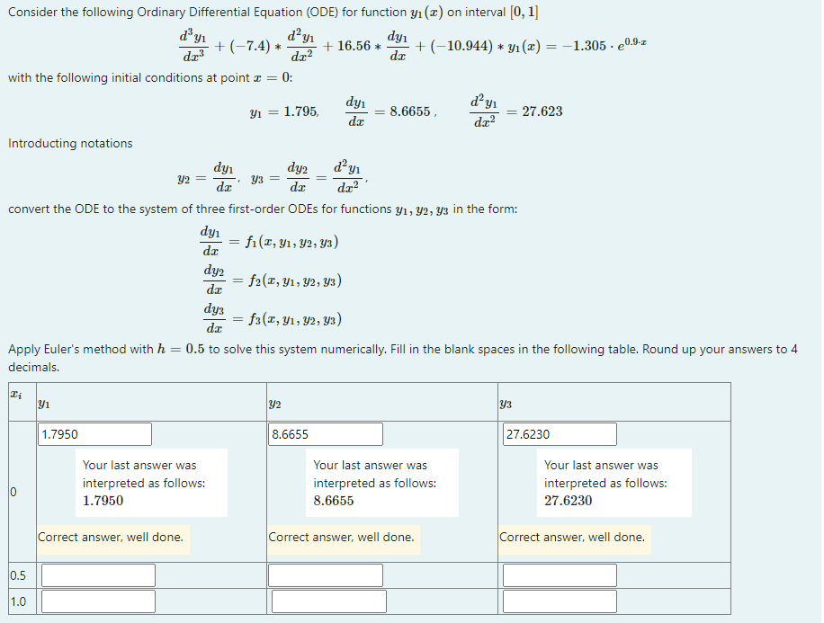 Solved d'yi d'yi dyi dayi y2 = y3 = Consider the following | Chegg.com