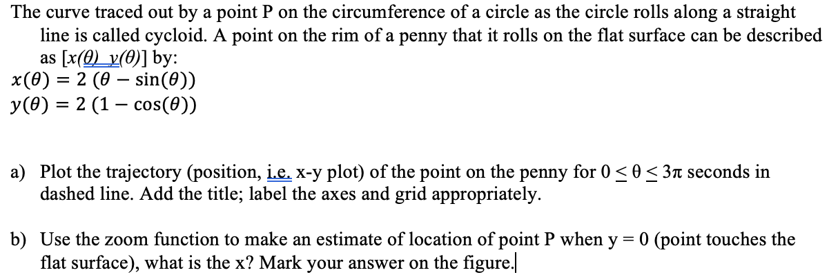 Solved The curve traced out by a point P on the | Chegg.com