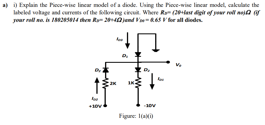Solved a) i) Explain the Piece-wise linear model of a diode. | Chegg.com