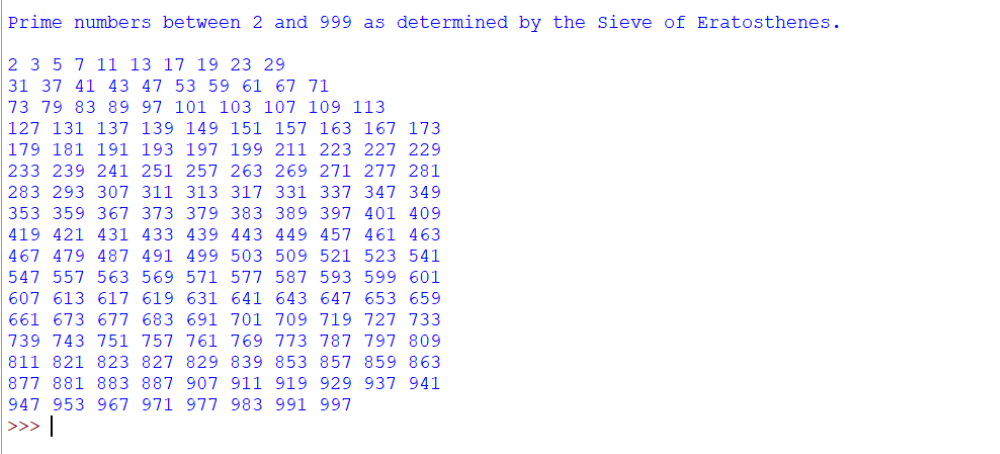 Solved Python The Sieve of Eratosthnes Prgram A prime | Chegg.com