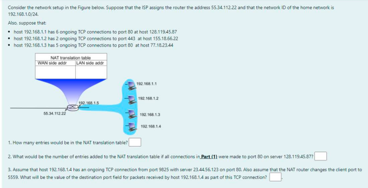 Solved Consider the network setup in the Figure below. | Chegg.com
