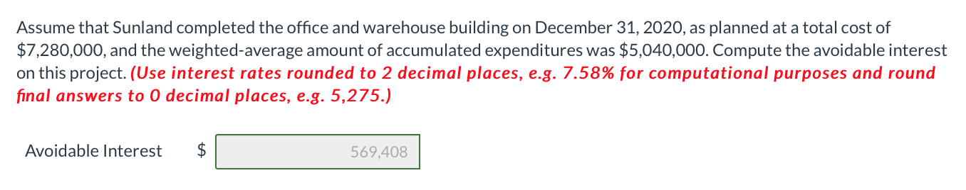 Solved Assume that Sunland completed the office and | Chegg.com
