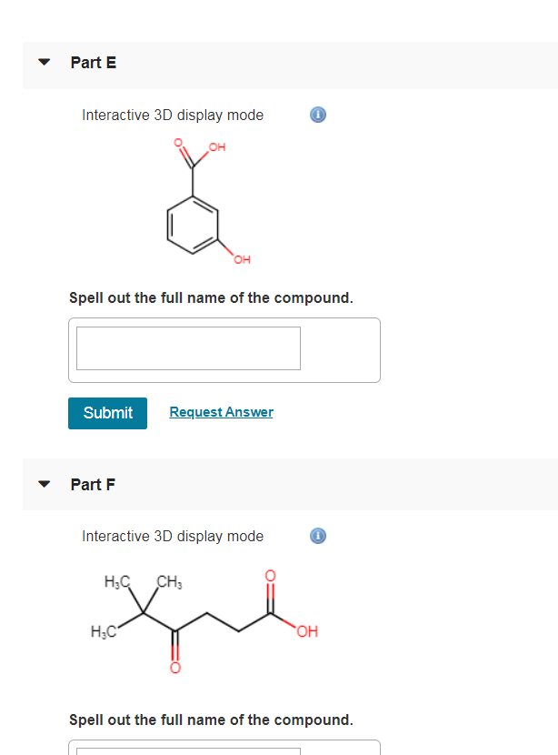 Solved Part E Interactive 3D display mode OH Spell out the | Chegg.com