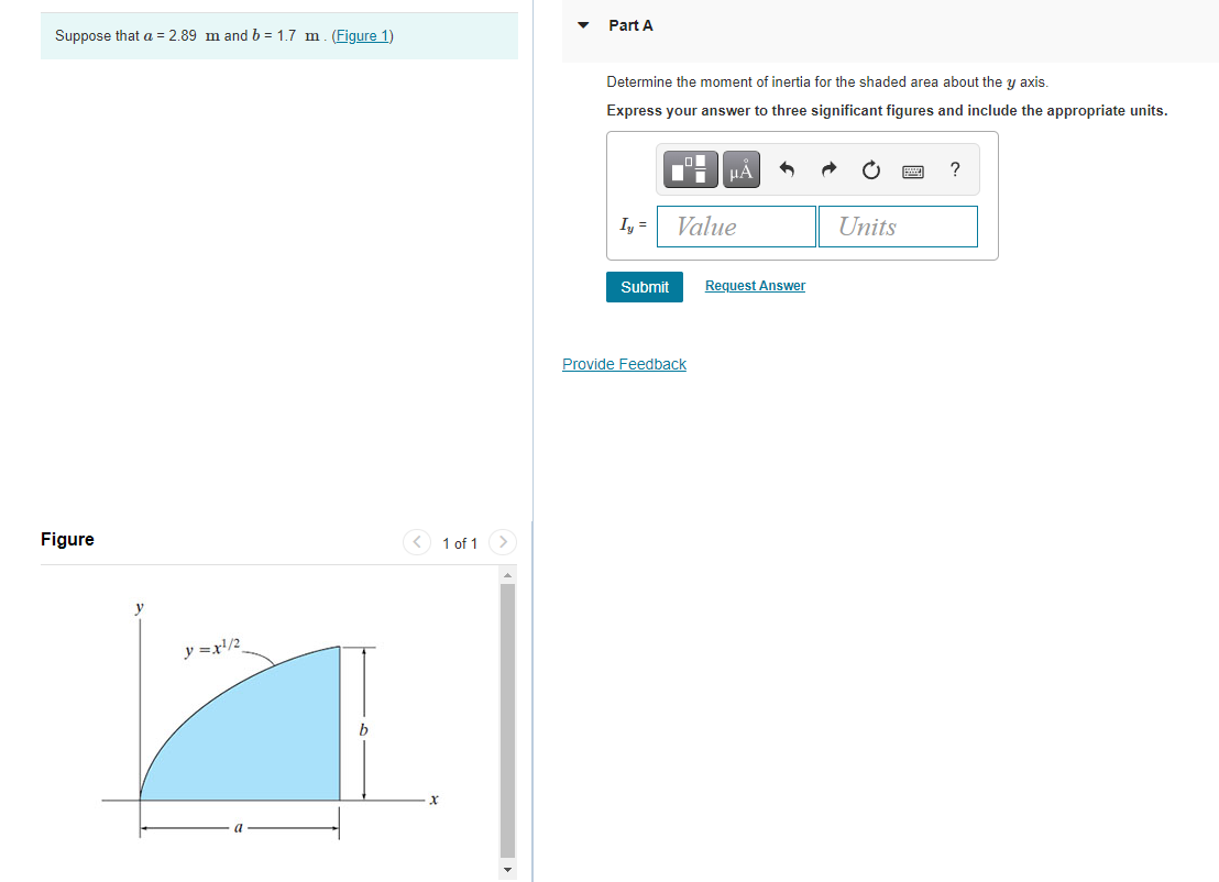 Solved Part A Suppose that a = 2.89 m and b = 1.7 m (Figure | Chegg.com